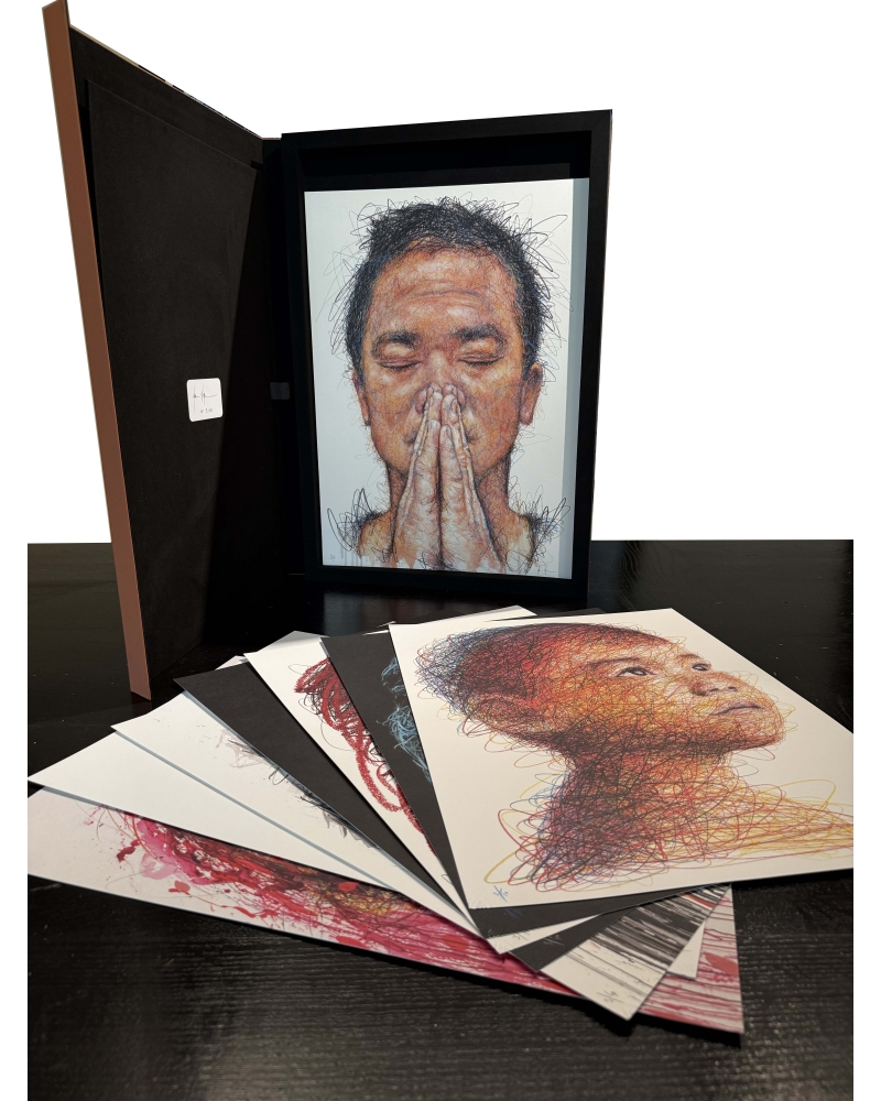 Box set of 8 lithographs Hom Nguyen